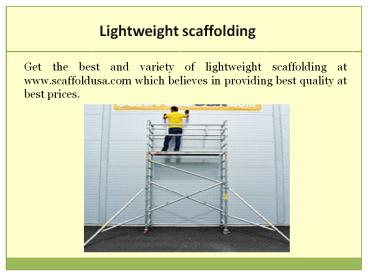 PPT – Maintenance scaffolding (2) PowerPoint presentation | free to ...