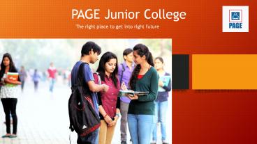 PAGE Junior College - the college with global standards and excellence ...