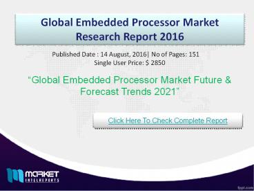 New study on Global Embedded Processor Market 2016 industry trends ...