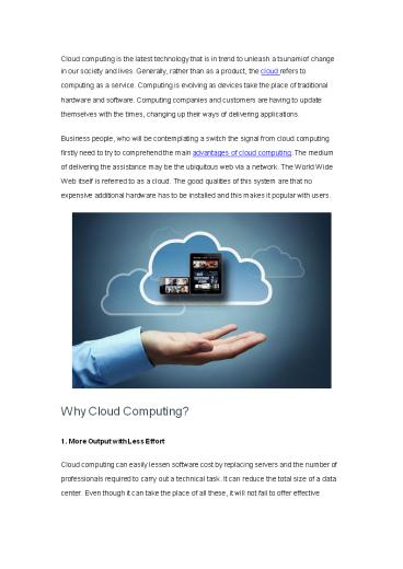 What Are the Advantages of Cloud Computing? presentation | free to download