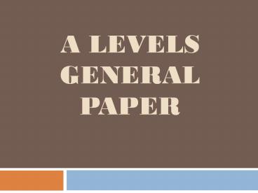 PPT – General Paper PowerPoint presentation | free to download - id ...