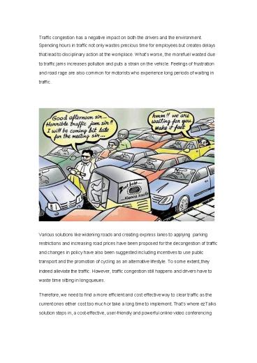 How ezTalks Evacuates Traffic Jam presentation | free to download