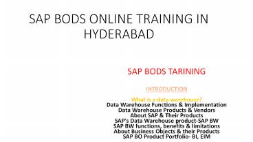PPT – SAP BODS Online training In Hyderabad PowerPoint presentation ...