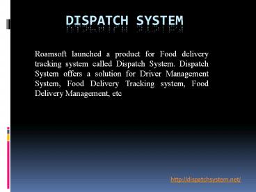 Dispatch System - Food Delivery Management, Restaurant Delivery ...