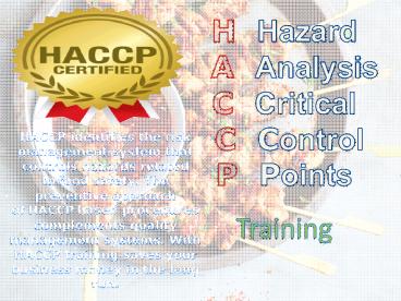 Advantages Of Haccp Training presentation | free to download