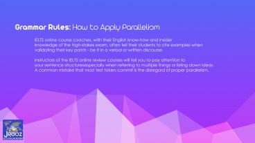 Grammar Rules: How to Apply Parallelism presentation | free to download