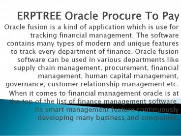 PPT – Oracle Fusion SCM Trainnig PowerPoint presentation | free to ...