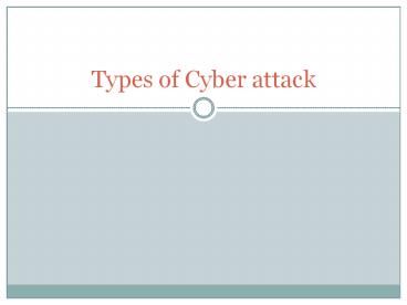 Cyber Attacks presentation | free to download