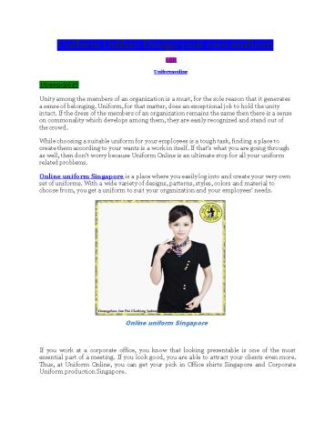PPT – Uniform Online: Design your own uniform PowerPoint presentation ...