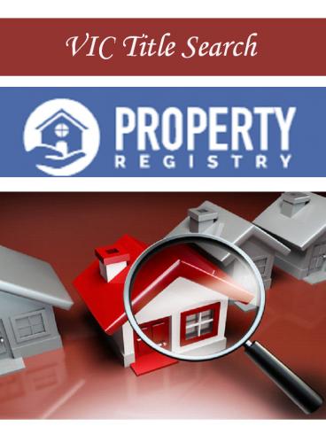 VIC Title Search presentation | free to download