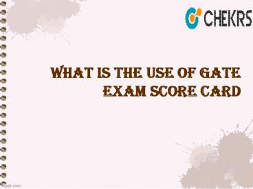 PPT – Use Of GATE Score Card PowerPoint presentation | free to download ...