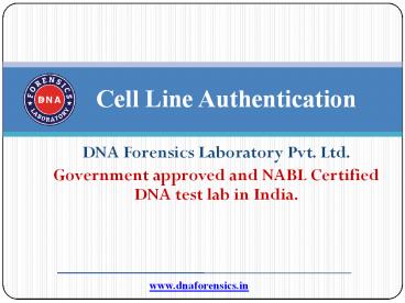 Cell Line Authentication presentation | free to download