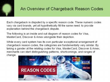 An Overview of Chargeback Reason Codes presentation | free to download