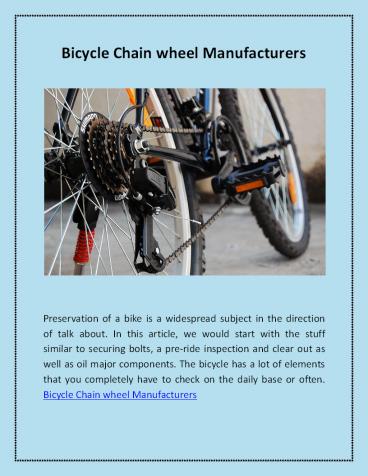 PPT – Bicycle Chain wheel Manufacturers PowerPoint presentation | free ...