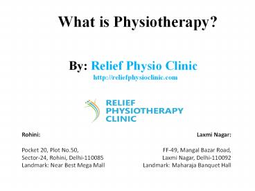 What is Physiotherapy? presentation | free to download