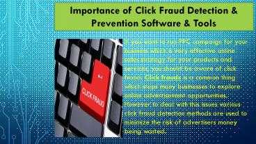 PPC Ad Click Fraud Detection & Prevention Tools - White Diagnostic presentation | free to download