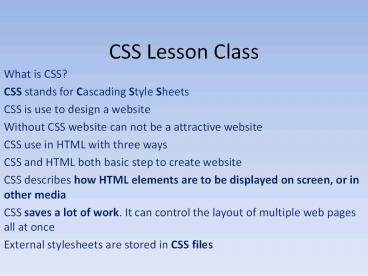 PPT – Learning to CSS to design a website PowerPoint presentation ...