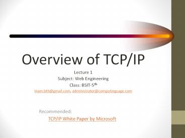 Overview of TCP-IP v.2 presentation | free to download