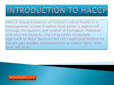 HACCP Training is compulsory for food business presentation | free to ...