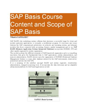 PPT – Online SAP Basis Training PPT PowerPoint presentation | free to ...