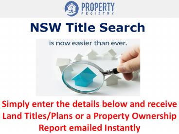 NSW Title Search presentation | free to download