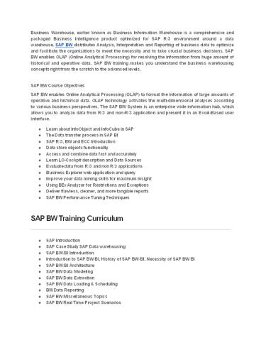 SAP BW Training presentation | free to download