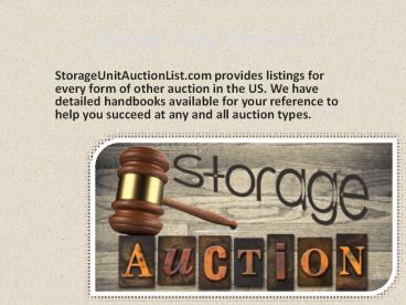 Storage Unit Auctions presentation | free to download