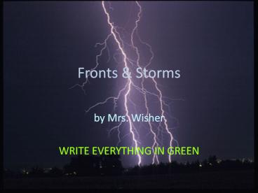 PPT – Fronts & Storms PowerPoint presentation | free to download - id ...