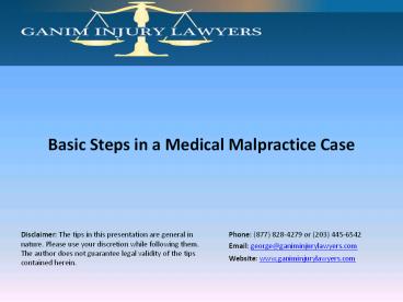 PPT – Basic Steps in a Medical Malpractice Case PowerPoint presentation ...