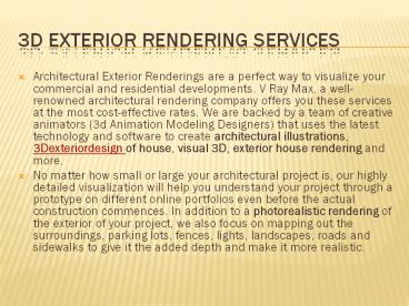 PPT – Best 3D rendering exterior design PowerPoint presentation | free ...