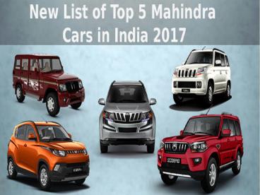 Find List of Mahindra Car Models in India presentation | free to download
