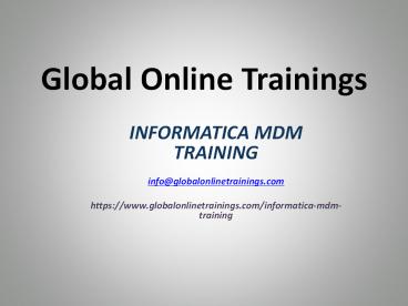 INFORMATICA MDM Training | Master Data Management 10.x Online Course ...