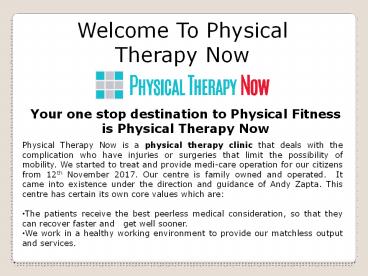 Physical therapy clinic presentation | free to download