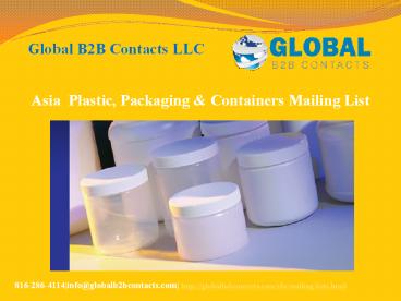 Asia Plastic, Packaging & Containers Mailing List presentation | free ...