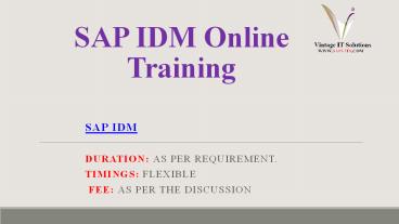 SAP IDM Overview presentation | free to download