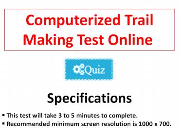 Computerized Trail Making Test Online presentation | free to download