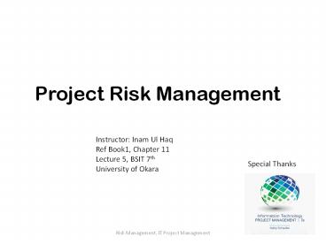 PPT – Risk Analysis & Management PowerPoint presentation | free to ...
