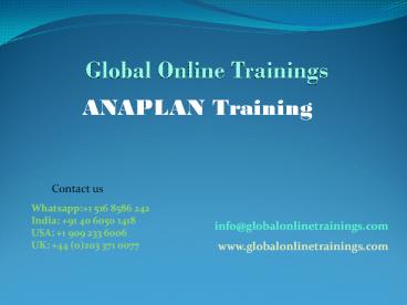 Anaplan Training | Anaplan Online Training - Global Online Trainings ...