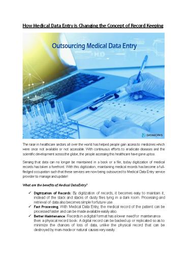 PPT – How Medical Data Entry is Changing the Concept of Record Keeping ...