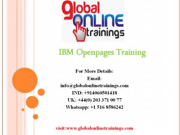 IBM OPENPAGES Training | IBM OPENPAGES Online training - GOT ...