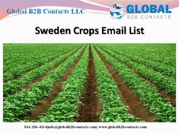 PPT – Sweden Crops Email List PowerPoint presentation | free to ...