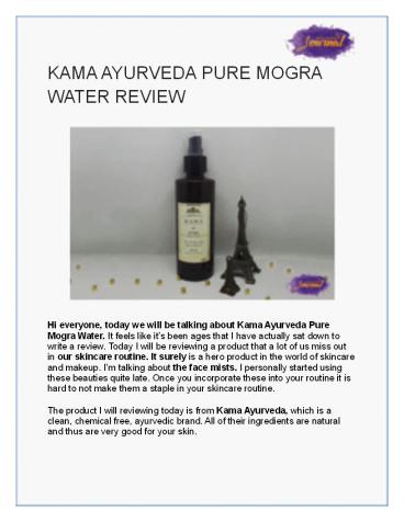 PPT – Kama Ayurveda Pure Mogra Water Review-Skin Makeup Journal ...
