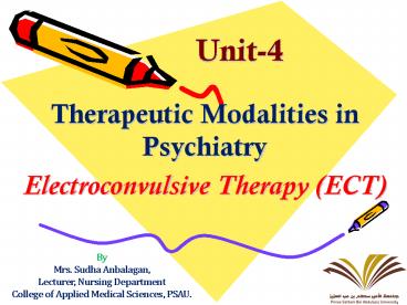 Electroconvulsive therapy presentation | free to download