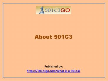 About 501C3 presentation | free to download