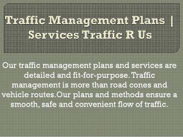 PPT – Traffic Management - 9 Simple Traffic Calming Steps PowerPoint ...