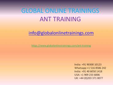 ANT training | Apache ANT Online Training - Global Online Trainings ...