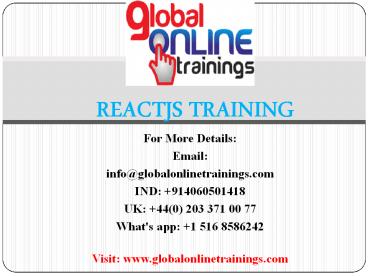 Reactjs training | react js corporate training - global online ...
