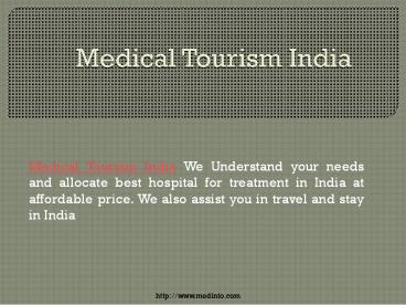 Medical Tourism in India - Medical Tour India - Hospital & Treatment ...