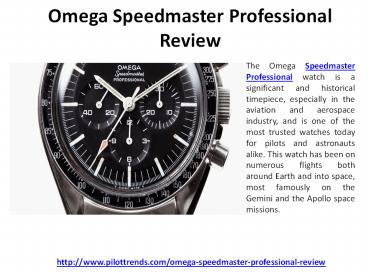 Omega Speedmaster Professional Review presentation | free to download