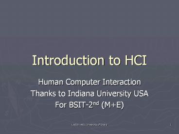 Human Computer Interaction presentation | free to download